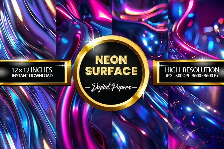 Neon Surface Digital Papers - 04 Variations