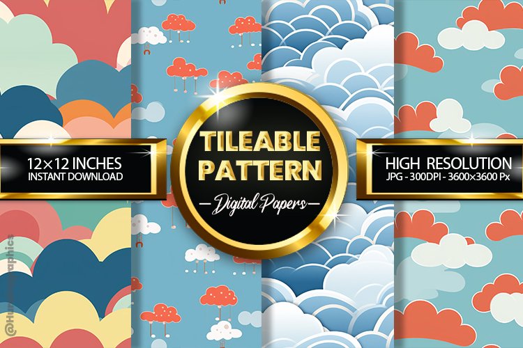Tileable Pattern Digital Papers - 04 Variations (3596939)