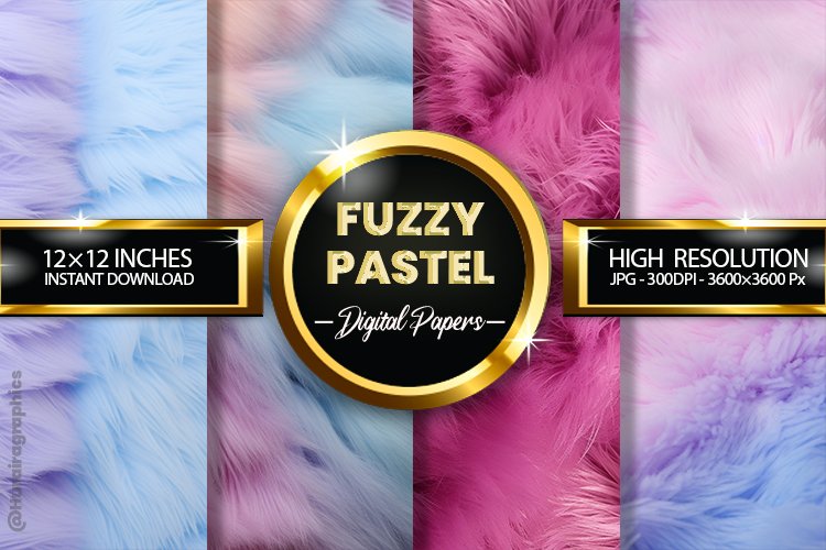 Fuzzy Pastel Digital Papers - 04 variations (4026211)