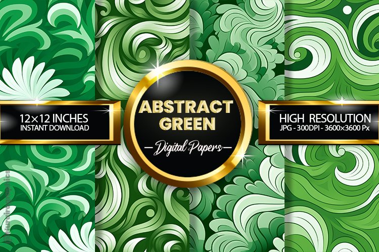 Abstract Green Digital Papers - 04 Variations (4324680)