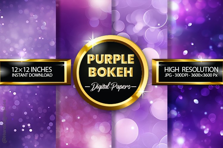 Purple Bokeh Digital Papers - 04 Variations (3806849)