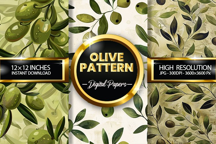 Olive Pattern Digital Papers - 03 variations (4032015)