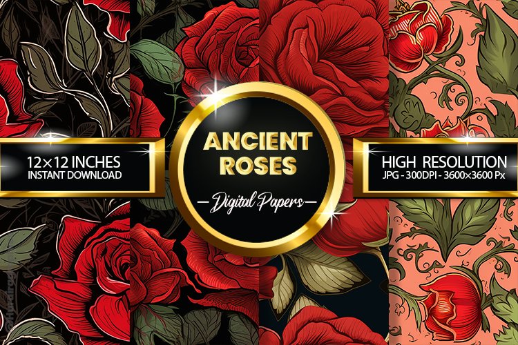 Ancient Roses Digital Papers - 04 Variations (3503790)