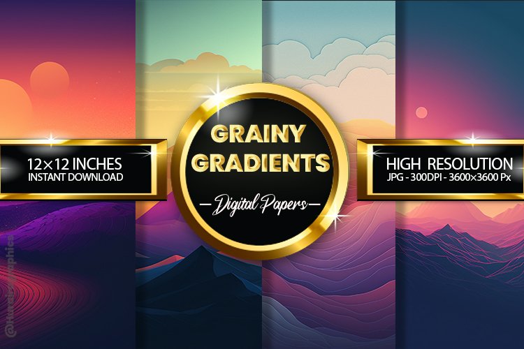 Grainy Gradients Digital Papers - 04 Variations (3523364)