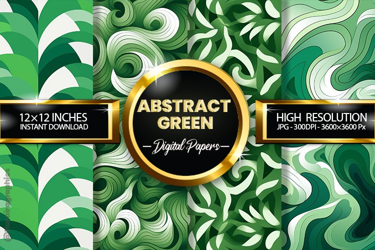 Abstract Green Digital Papers - 04 Variations (4324667)