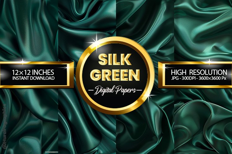 Silk Green Digital Papers - 04 Variations