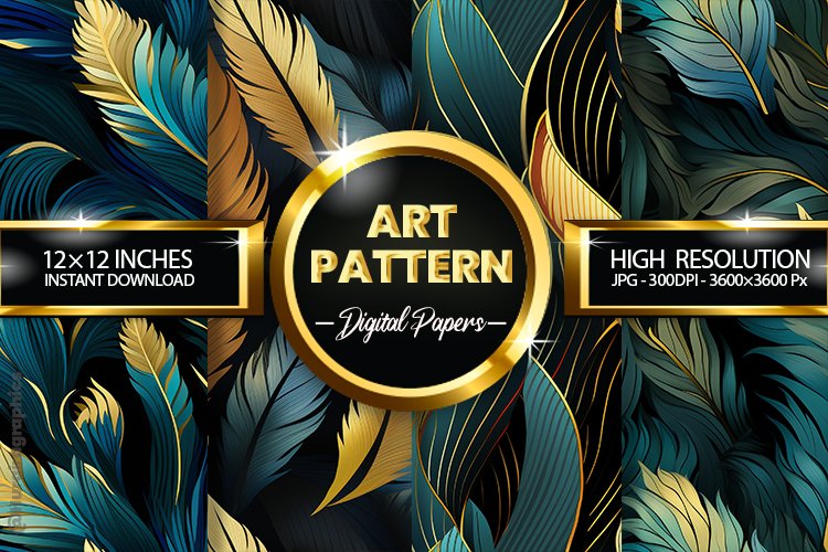 Art Pattern Digital Papers - 04 Variations (3503813)