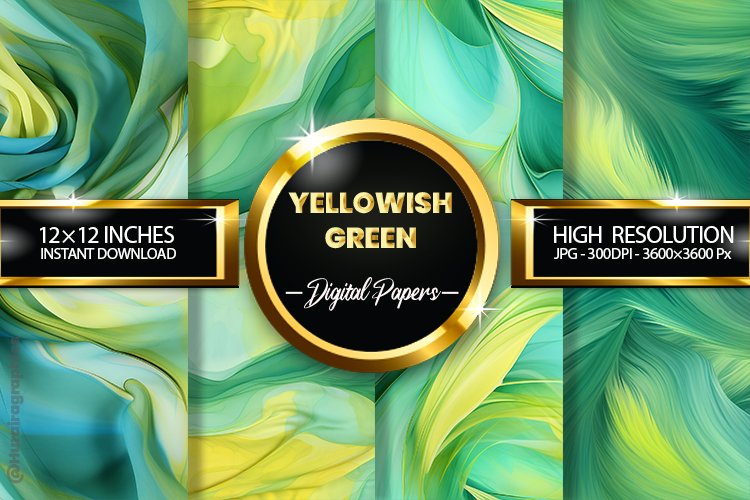 Yellowish Green Digital Papers - 04 Variations (3654798)