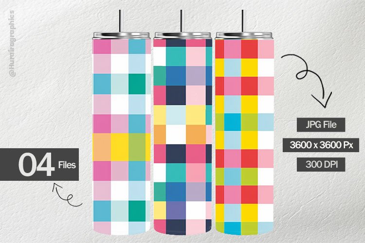 Colorful Gingham Digital Papers - 04 Variations (3983247)