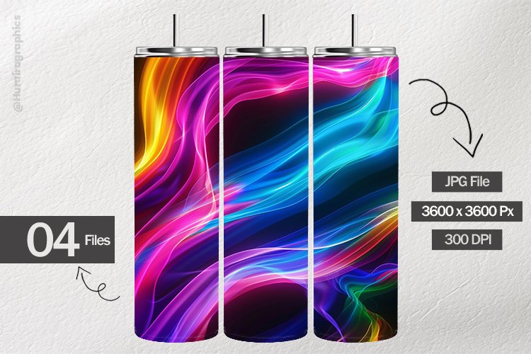 Neon Light Wave Digital Papers - 04 Variations