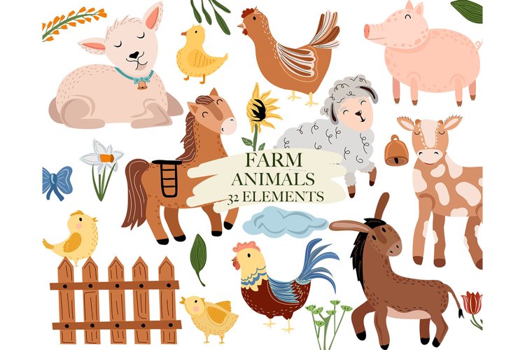 Farm animals clipart, Cute animals svg, Farm clipart,Chicken