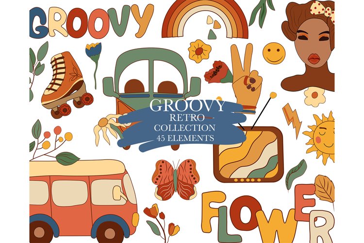 Boho groovy svg, Retro flower clipart, Groovy popular svg (2085287 ...