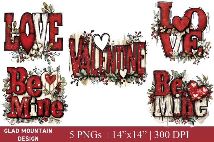 Valentine Word Art: Be Mine, Love, Valentine's Day clipart