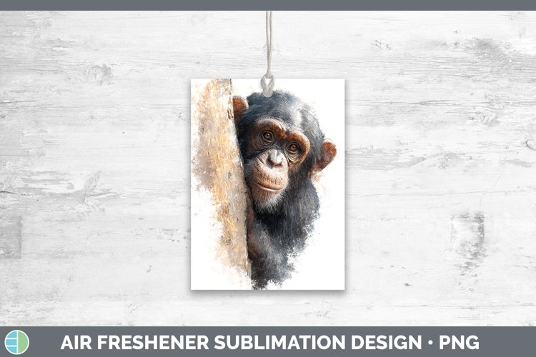 Chimpanzee Primate Tree Peek-A-Boo Air Freshener Sublimation