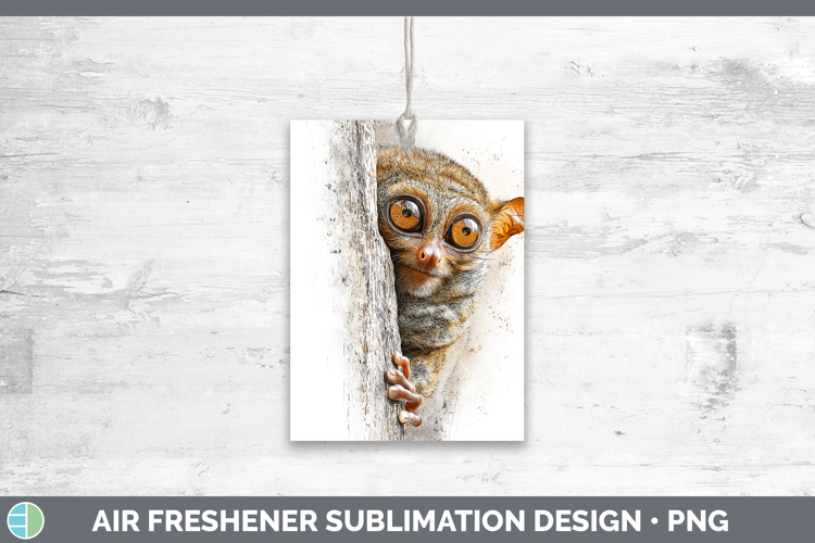 Tarsier Primate Tree Peek-A-Boo Air Freshener Sublimation De
