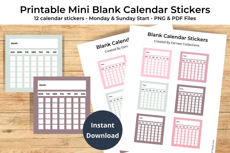 Blank Printable Calendar | Design Bundles