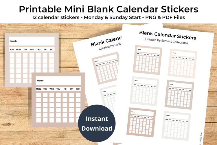 Blank Printable Calendar | Design Bundles