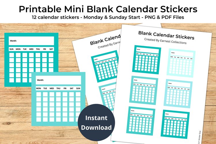 Blank Printable Calendar | Design Bundles
