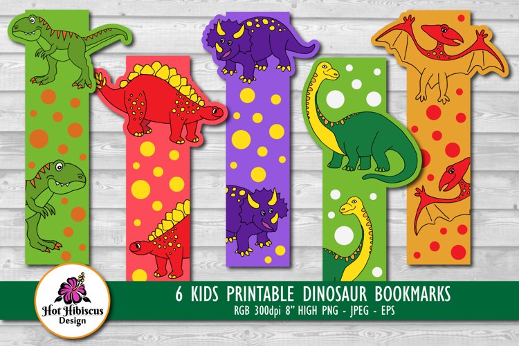 Printable Dinosaur Bookmarks, Cute Dino Bookmarks