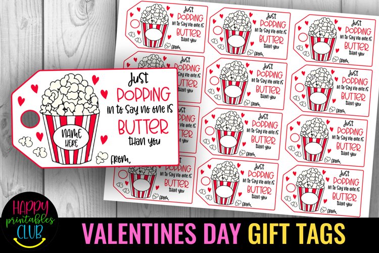 Valentines Day Gift Tags Printable- Valentine Gift Tag Label