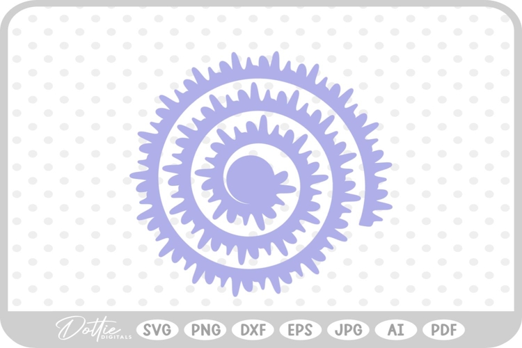 Rolled 3d Flower Template SVG PNG DXF (6211658)