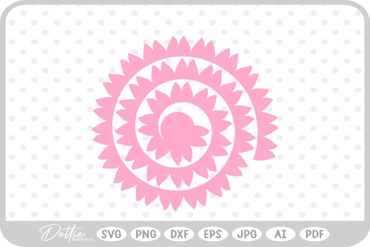 Rolled 3d Flower Template SVG PNG DXF (6211623)