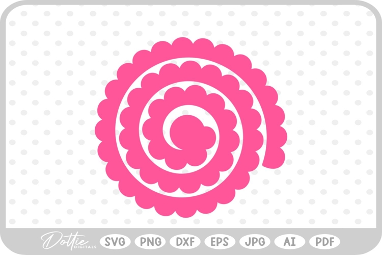 Rolled 3d Flower Template SVG PNG DXF (6211629)