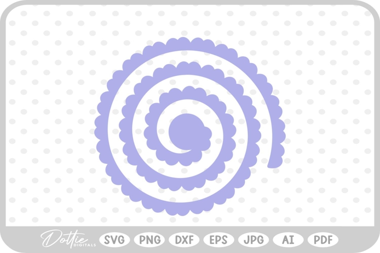 Rolled 3d Flower Template SVG PNG DXF (6211652)