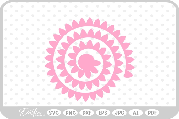 Rolled 3d Flower Template SVG PNG DXF (6211606)