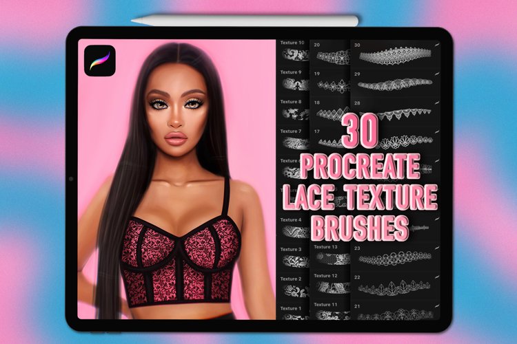 Procreate lace brushes | Procreate texture brushes