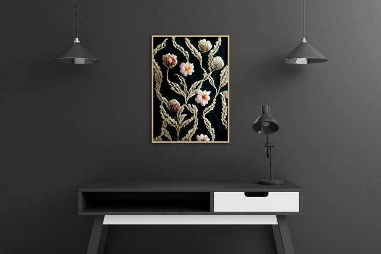 Floral Tapestry Wall Art, Printable Poster