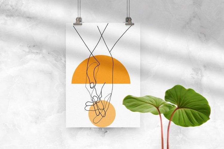 Hand Holding Continuous Line Art