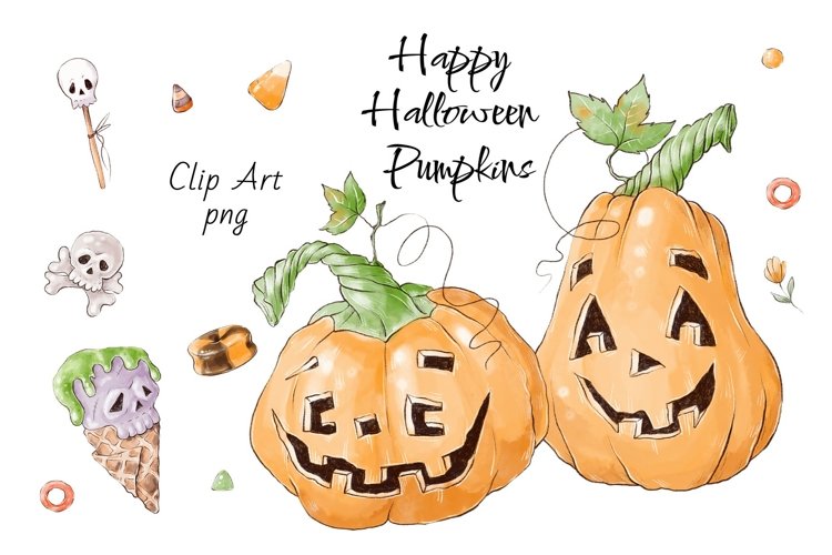 Halloween Pumpkins clipart set