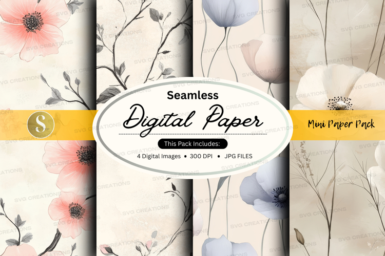 Seamless digital paper - minimalist flower pack (6533213)