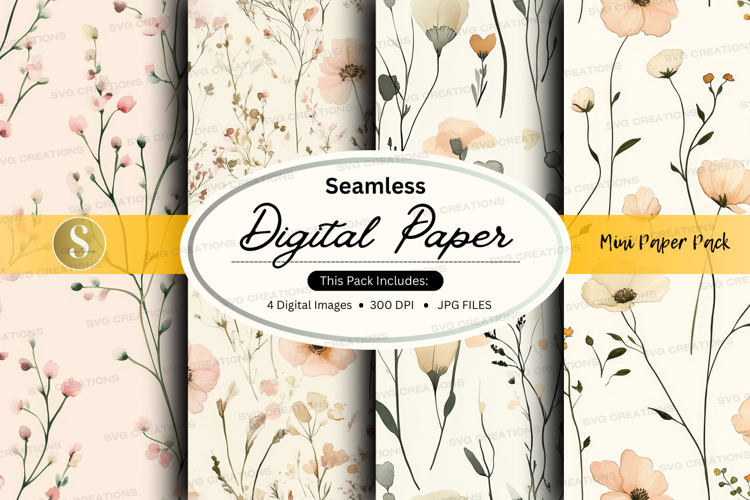Seamless digital paper - muted floral pack (6533251)