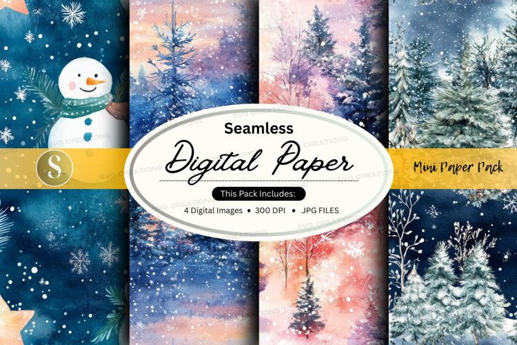 Seamless winter wonderland digital paper (6533428)