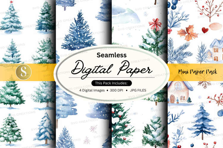 Winter forest digital paper (6533470)