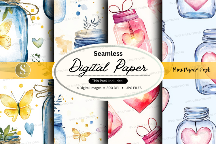 Seamless digital paper - mason jars pack (6528918)