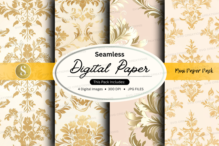 Seamless digital paper - vintage damask pattern