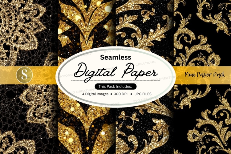 Opulent gold damask pattern