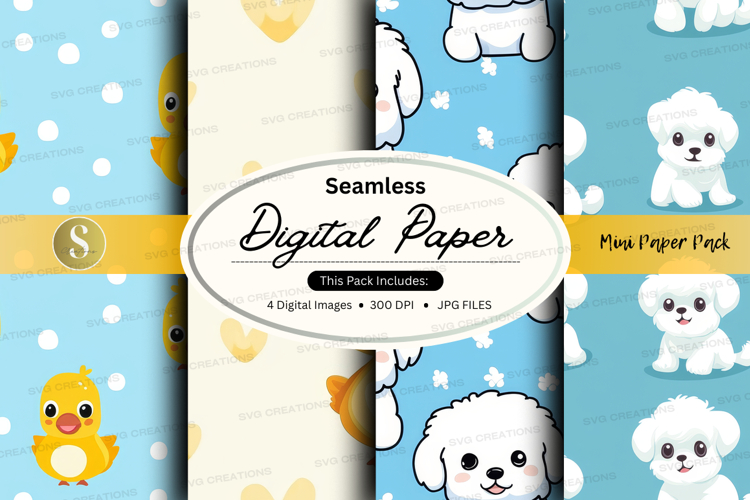 Seamless digital paper - mimi puppy pack