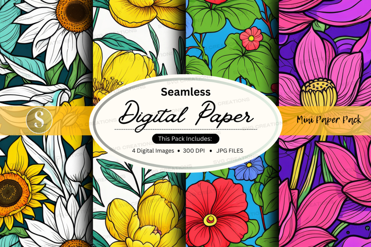 Seamless digital paper - floral patterns (6516003)
