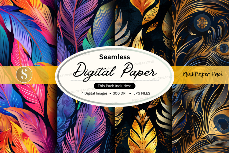 Seamless feather digital paper (6520763)