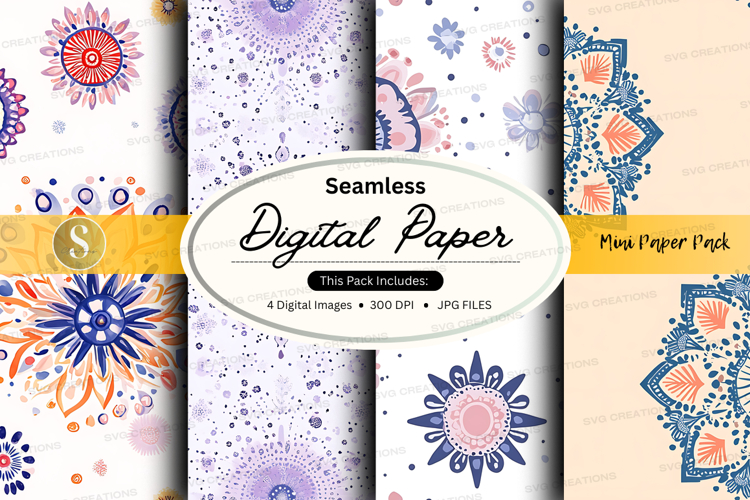 Seamless digital paper - mandala pack