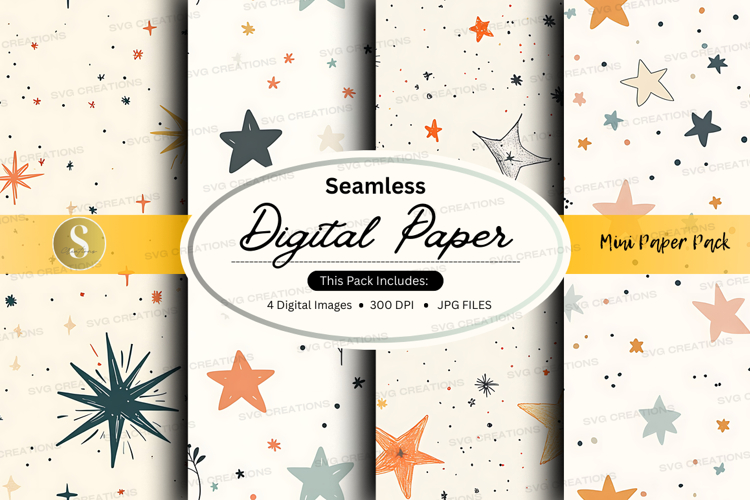 Seamless digital paper - starry night digital paper pack