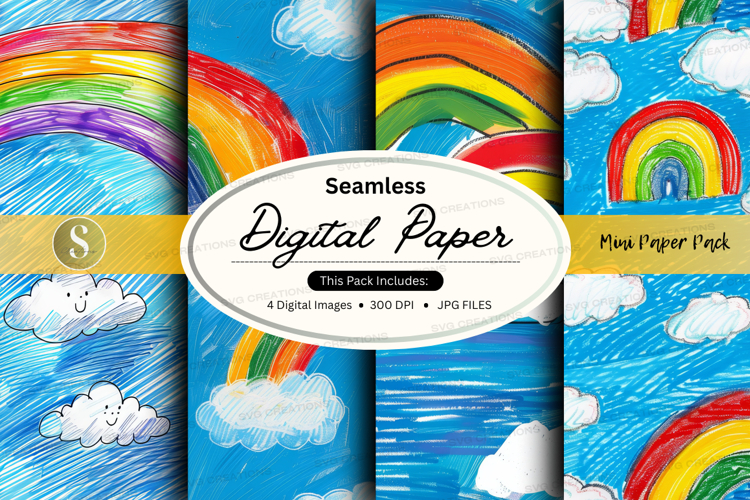 Seamless digital paper - rainbow pack