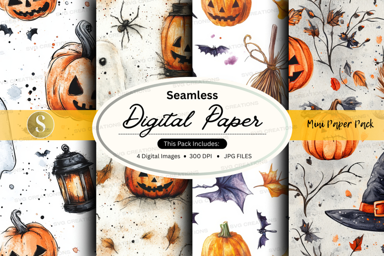 Halloween themed digital paper pack