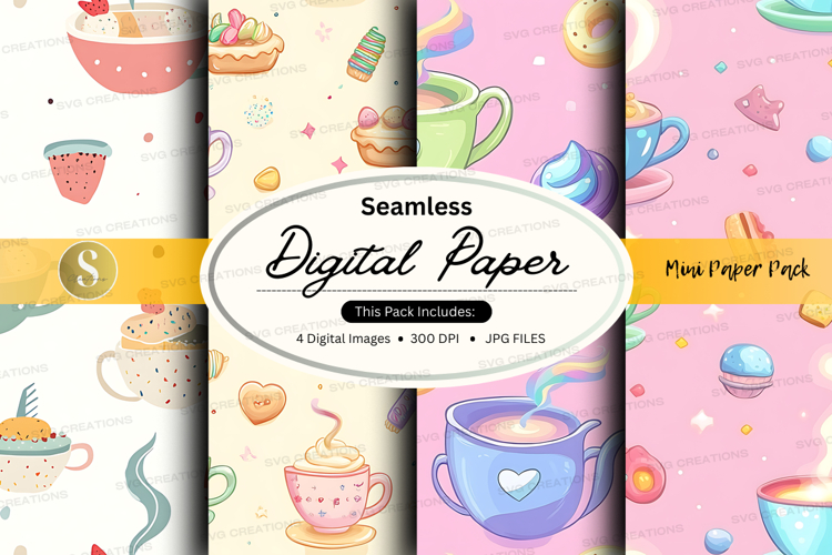 Seamless digital paper - moustache paper pack digital paper