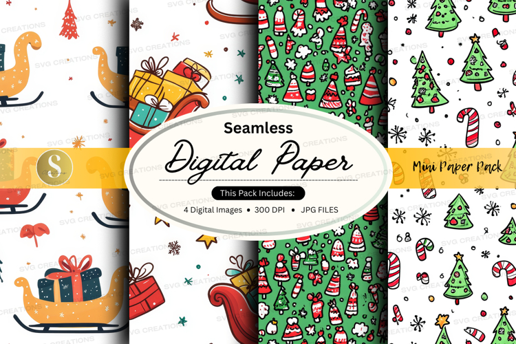 Seamless digital paper - christmas mini paper pack