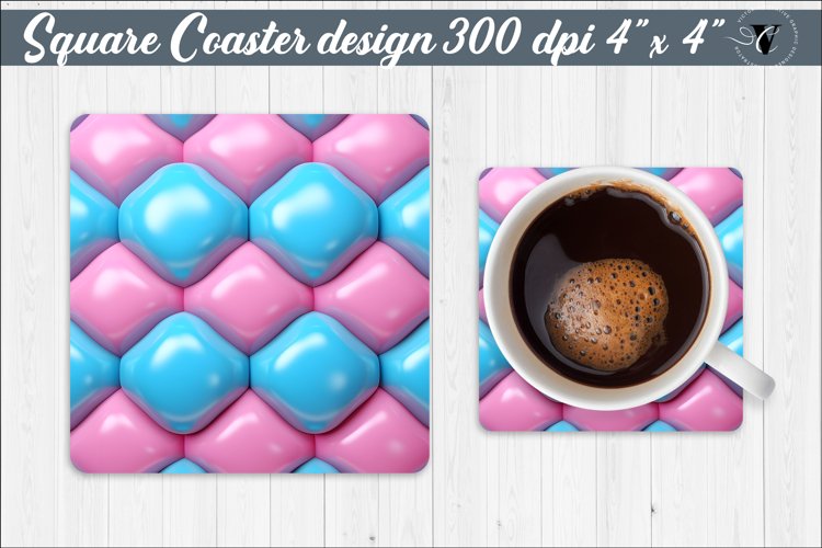 Square Coaster | Puff | 3D coaster (3407880)
